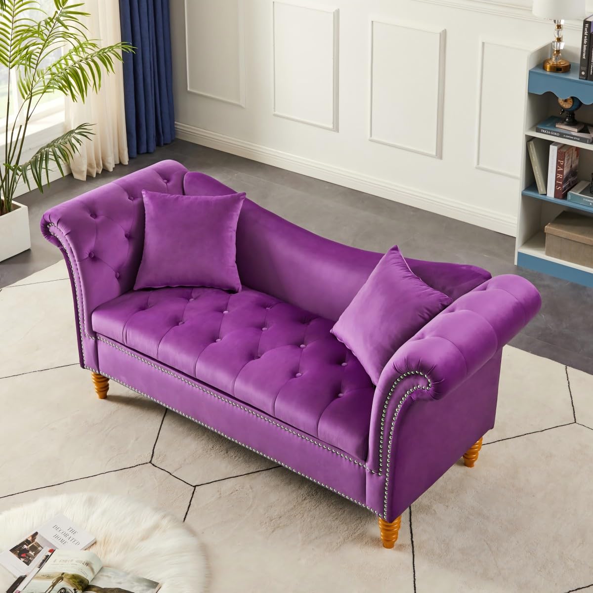 Rukasto Sofa Stool with 2 Pillows - Stylish Storage Stool for Living Room and Lounge