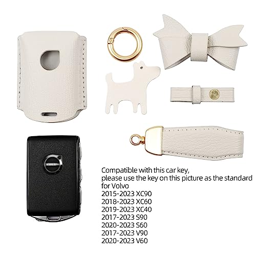 TAIKOO Smart Key Fob Cover Case for Volvo XC90 XC60 XC40 S60 S90 V60 T5 T6 T8 Car Key Case Cover Accessories (Intelligent keys [White])