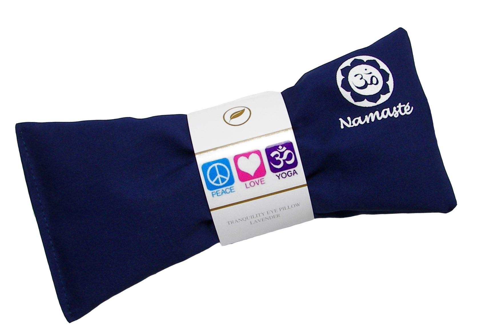 Happy Wraps Namaste Lavender Yoga Eye Pillows - Hot Cold Aromatherapy for Stress, Meditation, Spa, Relaxation Gifts - Set of 4 - Navy Cotton