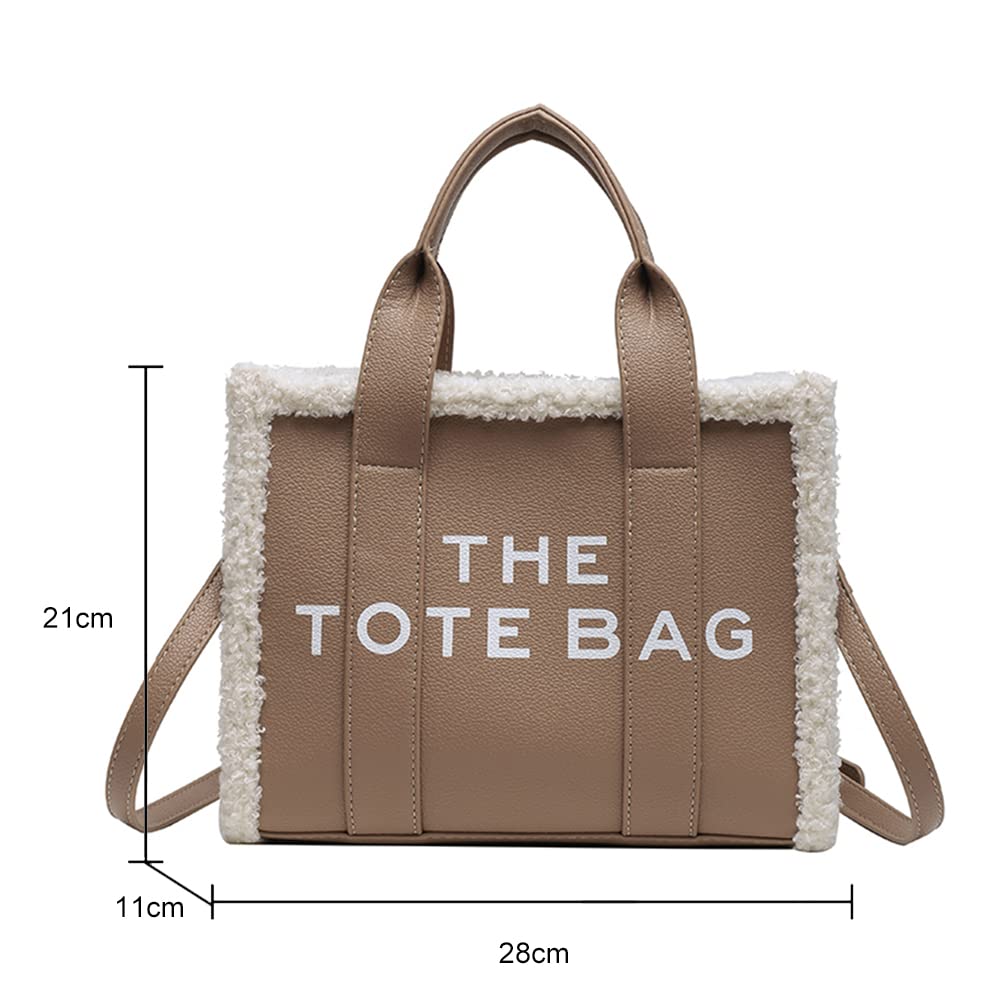 JQWYGB Work Tote Bags for Women - Small Trendy Personalized Leather Bag Large Capacity Top-Handle Shoulder Crossbody (Khaki)