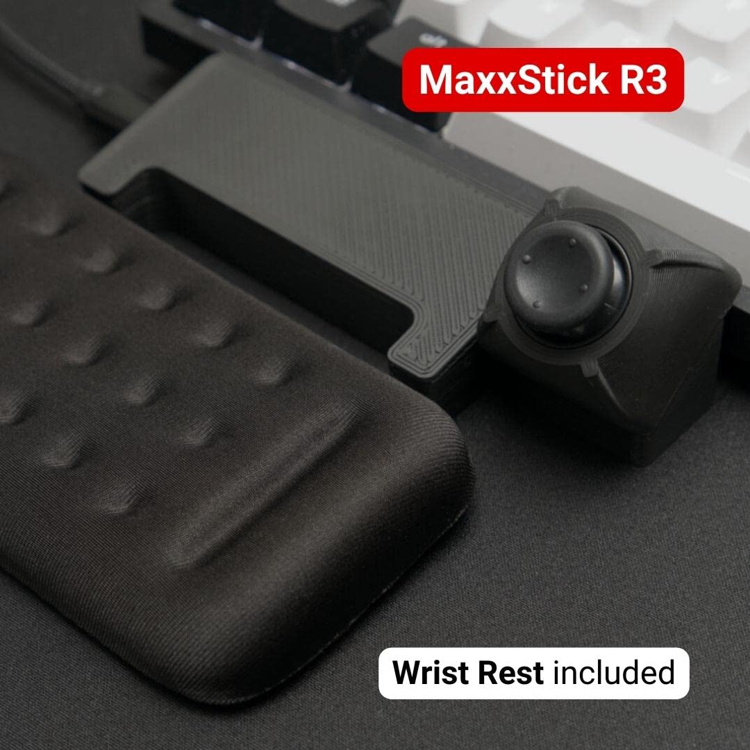 MaxxStick Keyboard Joystick for Personal Computer with 360-Degree Movement (with Wrist Rest), Black