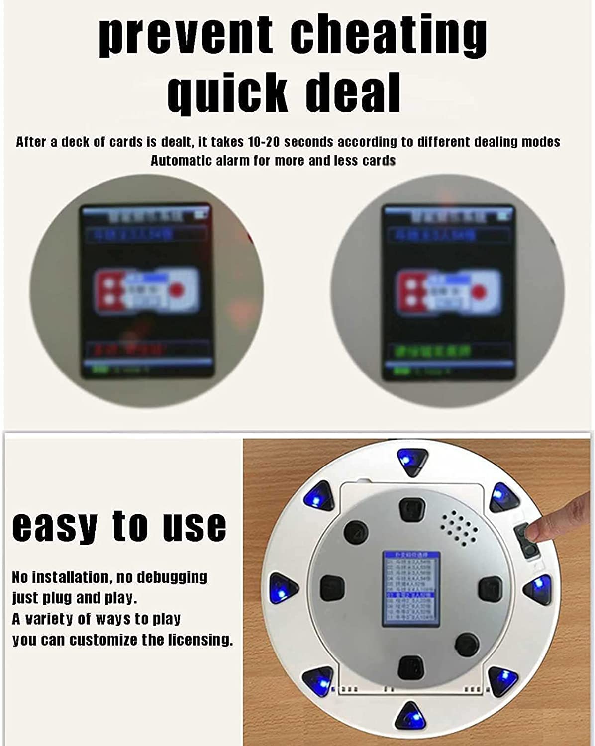 OHYAS Automatic Card Shuffler, Electronic Professional Card Shuffler, Quiet, Great for Home, Tournament Use for Classic Poker-Trading Card Games Supports Custom Programming, for 2-8 People Game