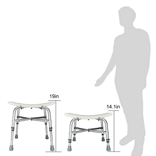 OMECAL 450LBS Medical Shower Chair Bath Stool Transfer Bench Seat,Upgrade Framework SPA Bathtub Chair, Heavy Duty 450LBS No-Slip Adjustable 6 Height,