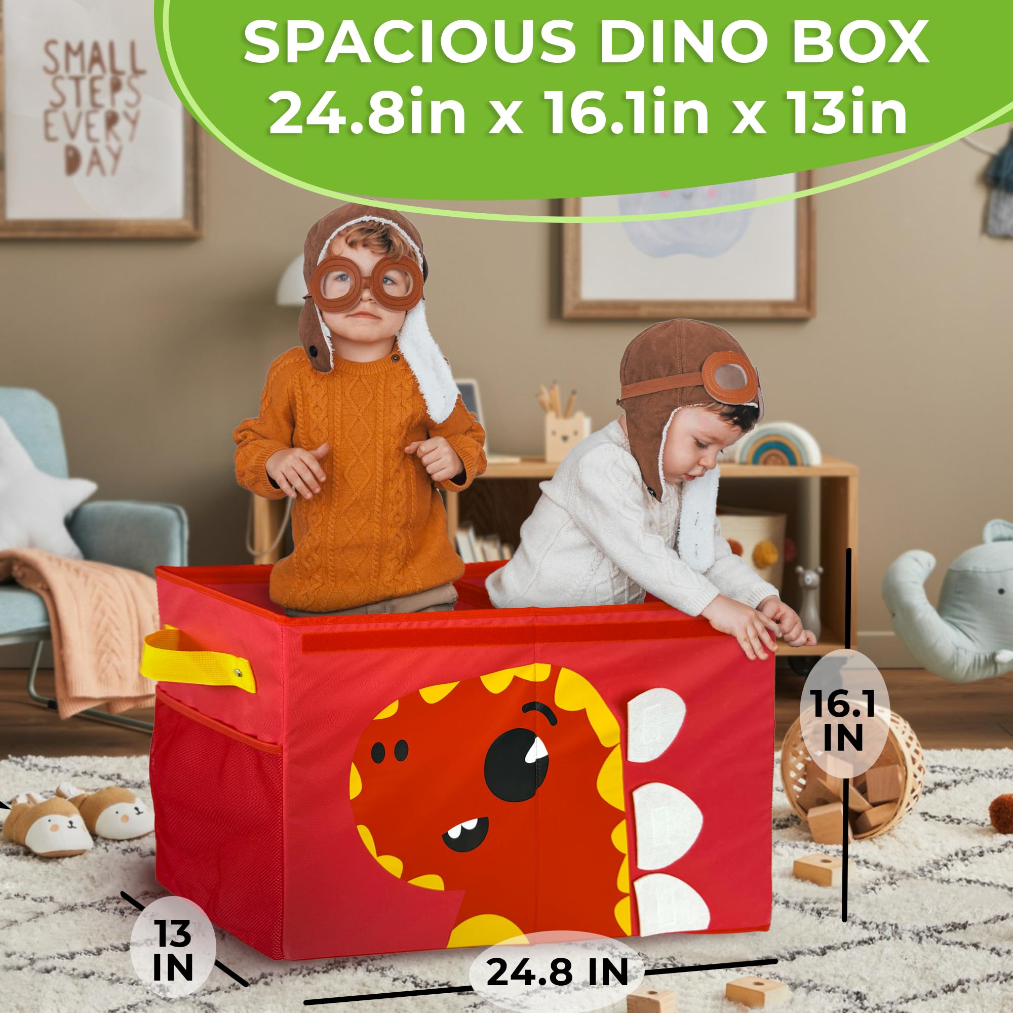 QUOKKA Toy Storage Box Unicorn, Toy Storage Box Turtle & Toy Storage Box Dino Playroom Organizers