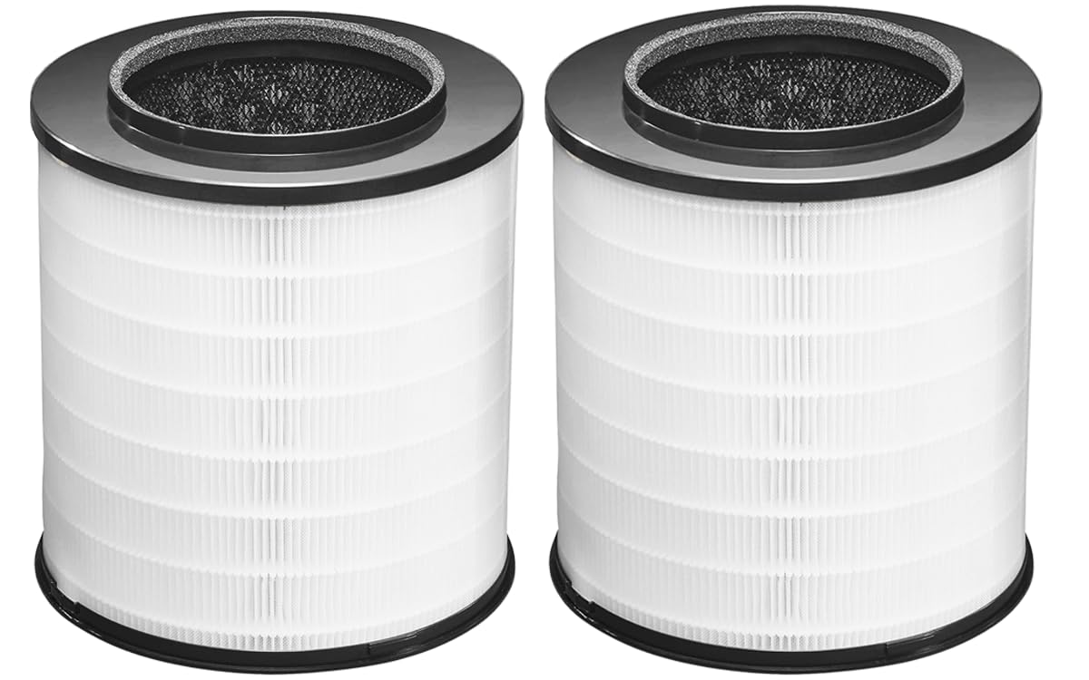 WOCASE 2-Pack 12030 True HEPA Replacement Filters, 360° Air Purification, Capturing Allergens + Particulates, Compatible with 1,000 Sq. Ft. Clorox Medium Room Air Purifier 11030 & 11031, #12030
