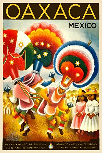 Magnet 1940s Oaxaca Mexico - Vintage Style Travel Magnet Vinyl Magnetic Sheet for Lockers, Cars, Signs, Refrigerator 5"