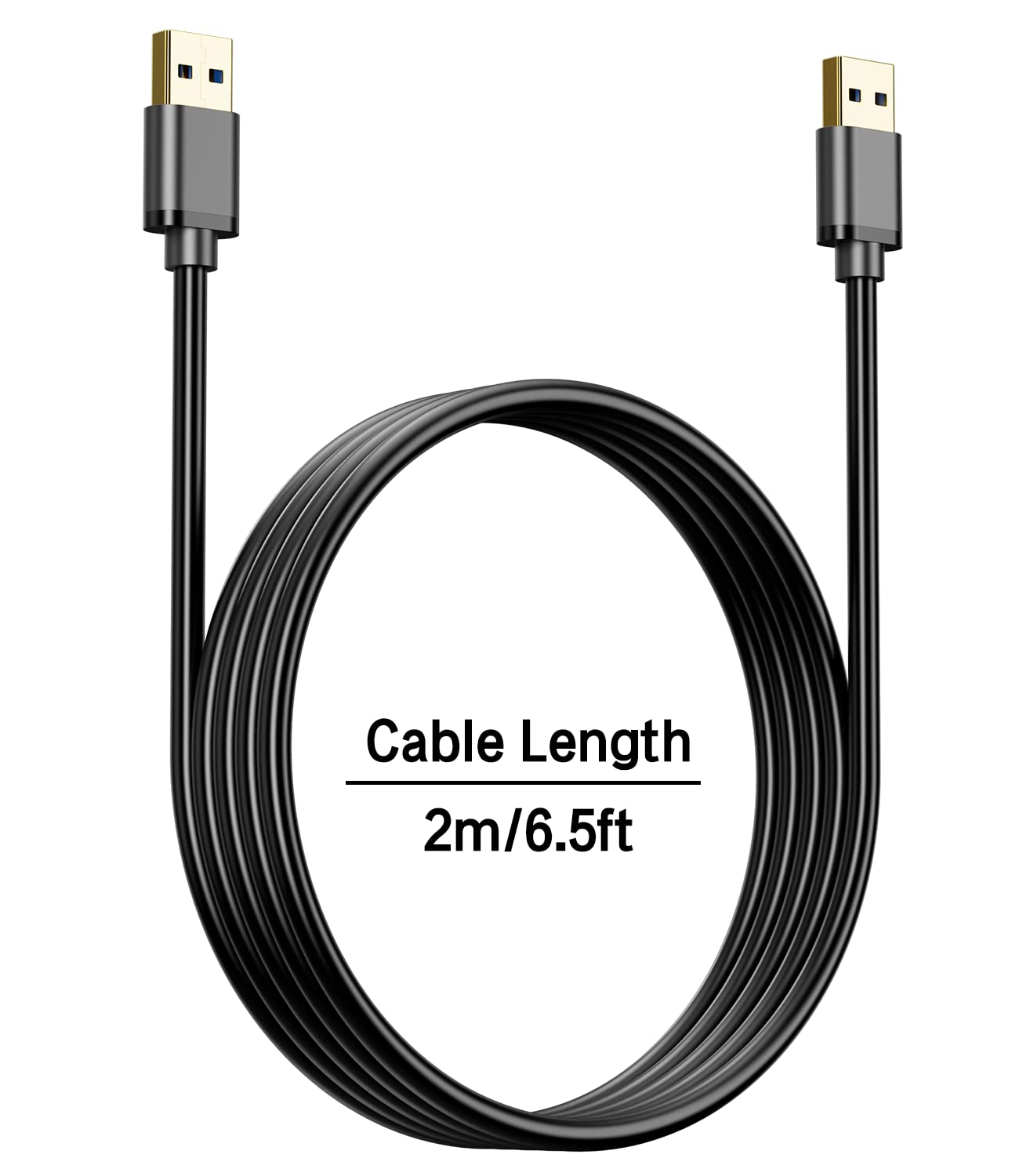 PANPEO USB 3.0 Cable 6.6ft, USB to USB Cable/Male to Male USB Cable/Super Speed A Male to A Male - Gold Plated Plug
