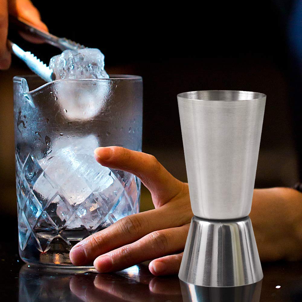 Newk Double Jigger for Bartending, 1/2 & 1 Oz(15 & 30 ML) Stainless Steel Cocktail Measuring Jigger (Set of 4)