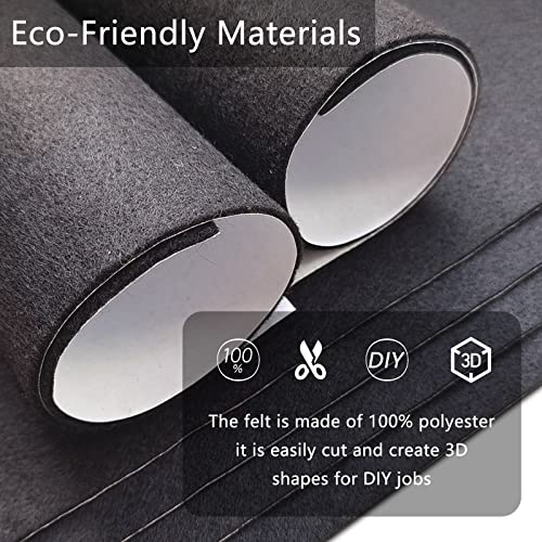 Jtnohx Self Adhesive Felt Sheets, 12 Pieces Black Sticky Felt, 8"x12" Soft Felt Sheets with Adhesive Backing for Sewing DIY Crafts (Black)
