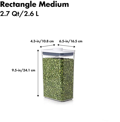 OXO Good Grips POP Container - Airtight Food Storage - 2.7 Qt Rectangle (Set of 4) for Rice and More