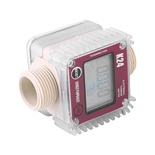 QYTEC Hose Timer 1PC K24 Turbine Digital Diesel Oil Fuel Flow Meter Gauge for Chemicals Liquid Water Hot Water Timer