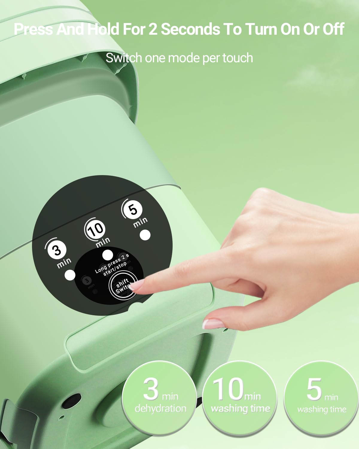 Portable Washing Machine, 11L Upgraded Large Capacity Foldable Mini Washer, Small Washing Machine for Apartment Travel Laundry Camping, RV Dorm, Purple