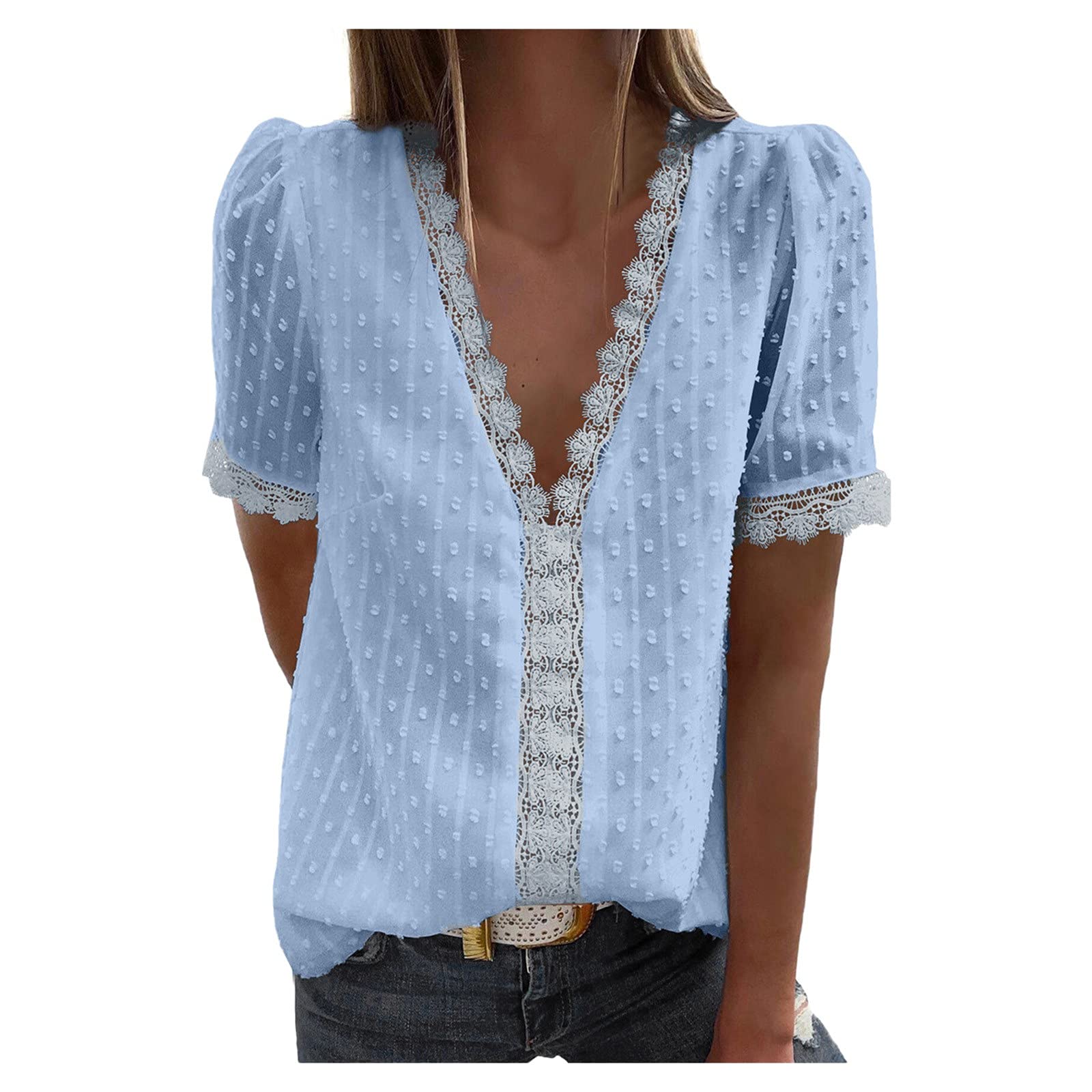 Leopard Print Tops for Women Long Sleeve Crew Neck Patchwork T Shirt Blouse at-0207-dx-q5