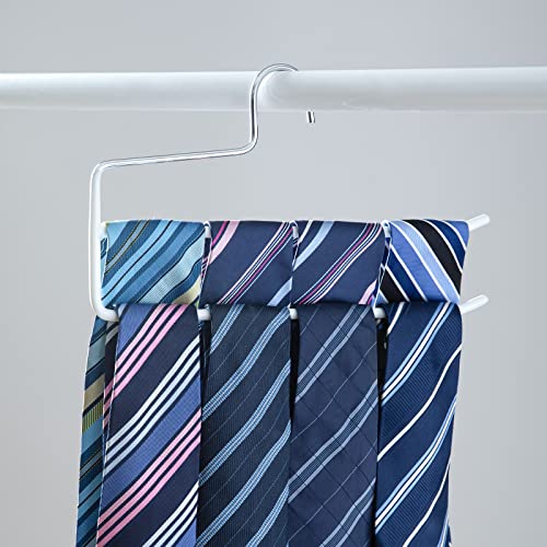 SHIMOYAMA Open-Ended Pants Hangers, 10 Pack, Space-Saving Double Rods Pant Hanger for Jeans, Trouses, Scarf