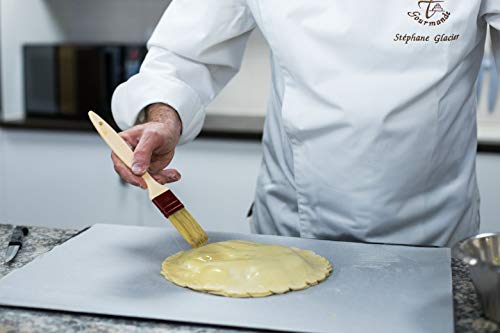 Matfer Bourgeat Natural Pastry and Basting Brush, Flat, Commercial Grade with Exoglass Handle, 1 1/2"