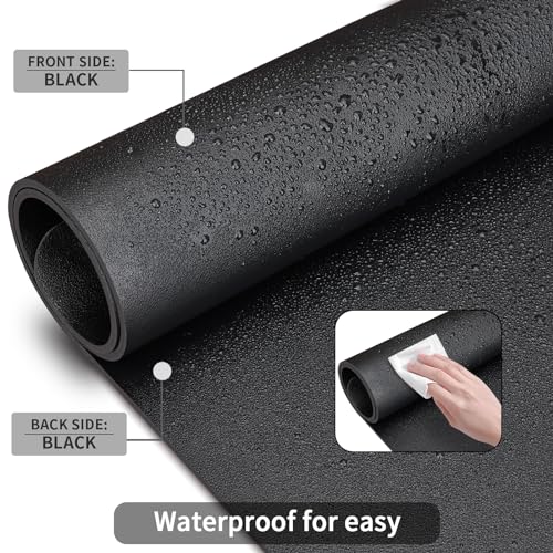 KINGFOM Desk Pad Office Desktop Protecter, PU Leather Desk Mat Blotters Organizer with Comfortable Writing Surface (47.2" x 23.6", Black)