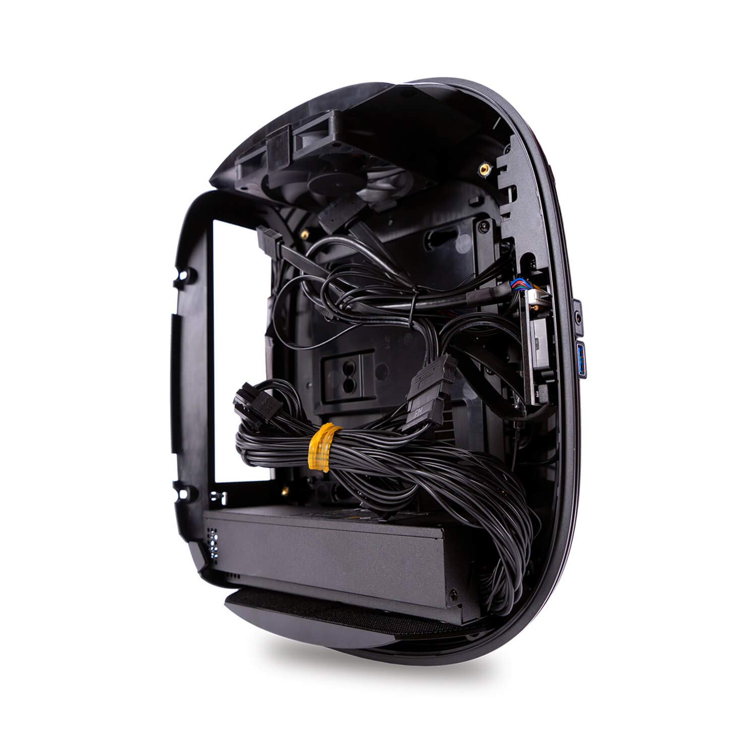 IN WIN B1 Mini-ITX Tower Case - 200W 80 Plus Gold Power Supply Included - Tempered Glass Top Panel - 80mm Side Fan (IW-CS-B1BLK-PS200W)