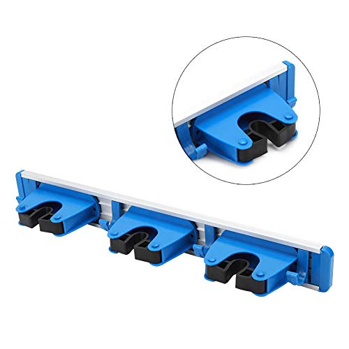 Mop Broom Holder Wall Mount Heavy Duty Hooks Hanger with 3 Sliding Positions Tool Rack Storage Organizer for Home Kitchen Garage Garden Utility Tools Organizer