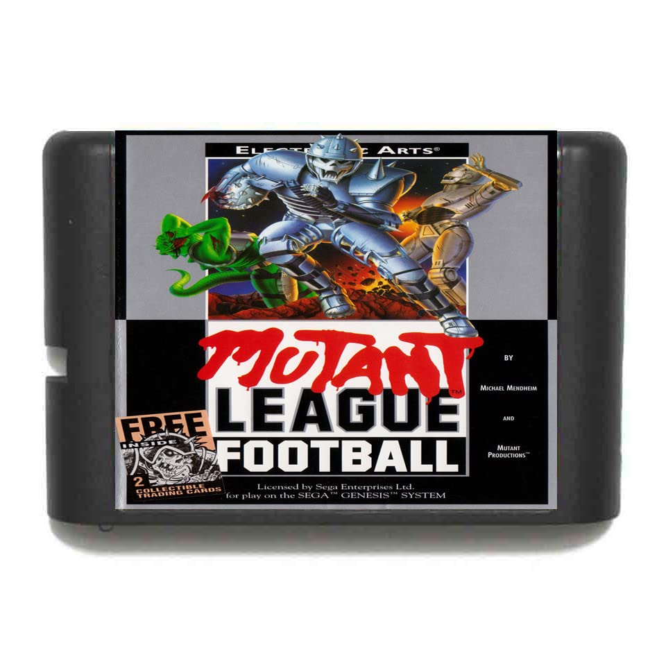 Mutant League Football 16 Bit MD Game Card For Sega Mega Drive For Genesis (Black)