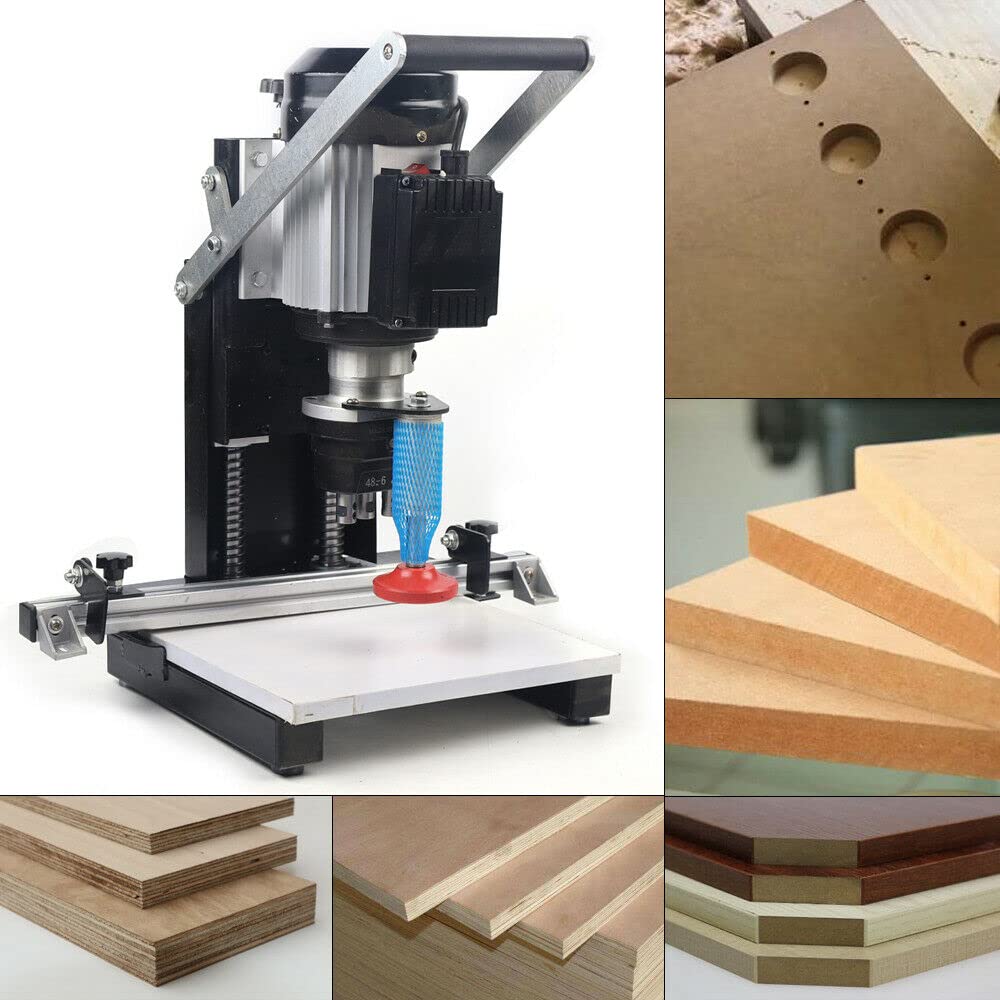 Portable Wood Drill Hinge Hole Machine, 110V 750W 2880R/min Pneumatic Woodworking Hole Drilling Puncher Equipment