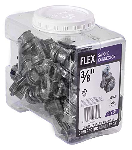 Halex β 3/8 Inch Flexible Metal Conduit β FMC β Saddle Connectors β 06703B β 50 Per Pack,Silver