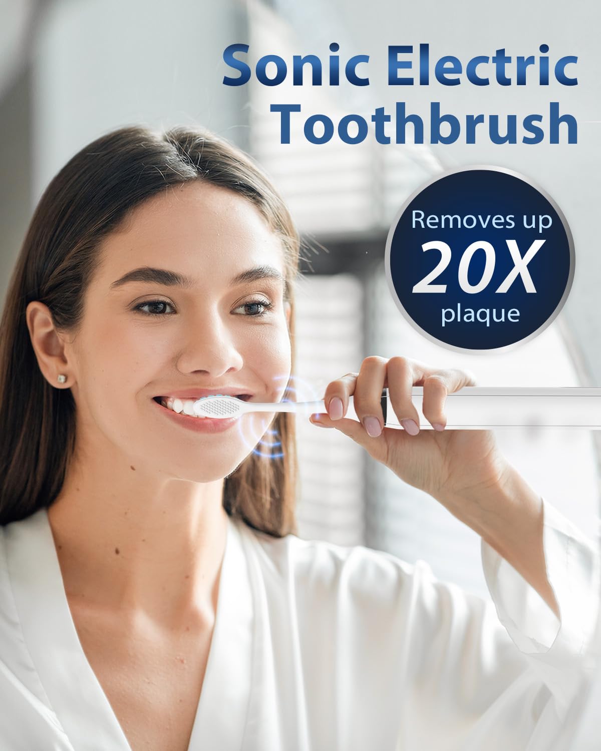 ORAL MASTER Kids Electric Toothbrush with Sonic Motor, 5 Cleaning Modes, Smart Timer, Rechargeable Wireless Charging, Soft Bristle Replacement Brush Heads for Ages 3 and Up