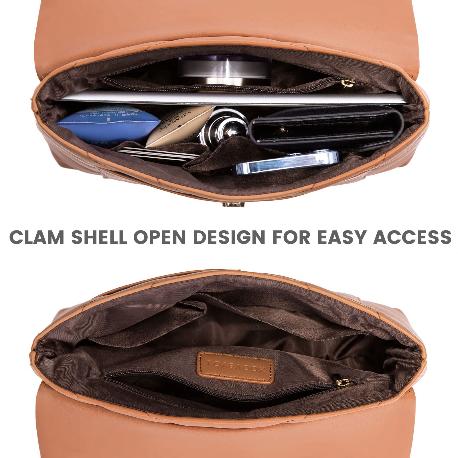 LOVEVOOK Crossbody Bags for Women Quilted Chain Purses with Shoulder Strap Small Leather Handbags