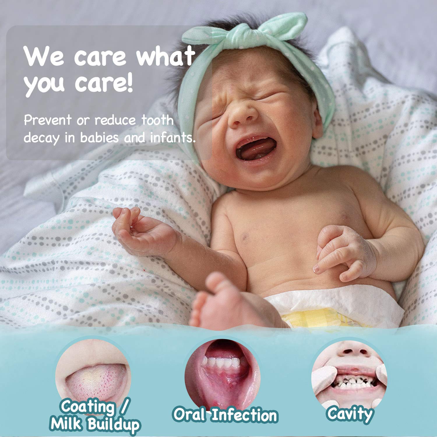 Papablic Baby Tongue Cleaner Bundle with Infant Training Toothbrush