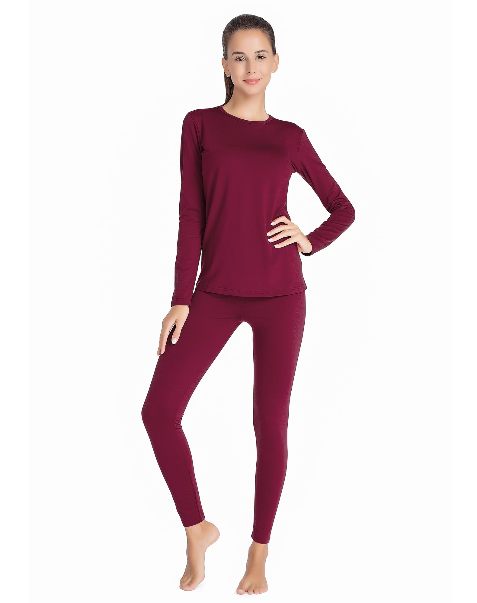 JTANIB Thermal Underwear for Women Long Johns Set Fleece Lined Base Layer Cold Weather