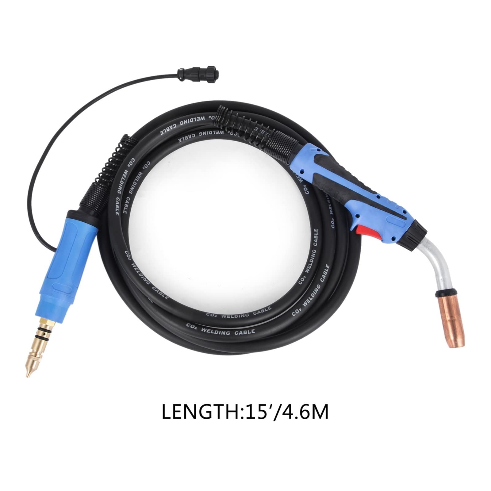 MIG Welding Gun Miller 250A Air Cooled Gas Burner Torch 4.6M Cable Welding Equipment Replacement for GA-20C GA-21C M-25 (Length : 4.6M, Welding Diameter : 2.5mm)