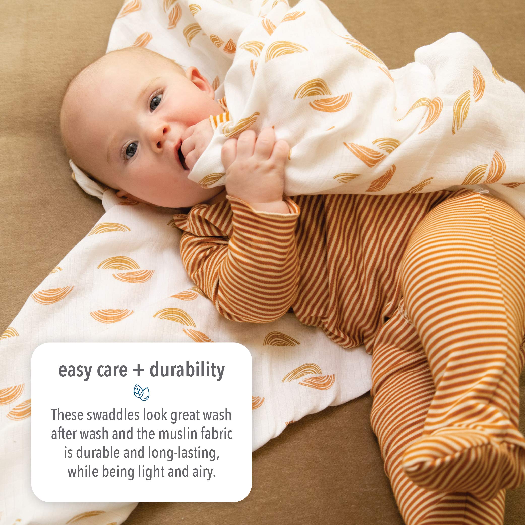 Oliver & Rain Organic Muslin Baby Boy Girl Unisex Swaddle Blankets 2 Pack Receiving Blankets Ostrich Print