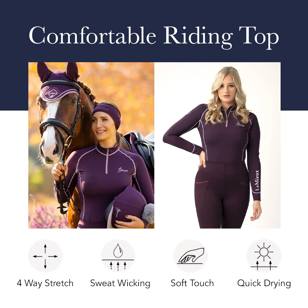 LeMieux Women’s Base Layer Top - Athletic Thermal Shirts - Equestrian Apparel & Gear for Horseback Riding - (Chilli - US10)