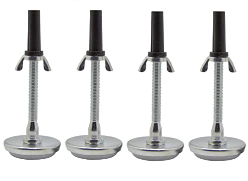 Kings Brand Furniture Adjustable 5.8" Threaded Bed Frame Riser Glide Legs (Set of 4 Glides)