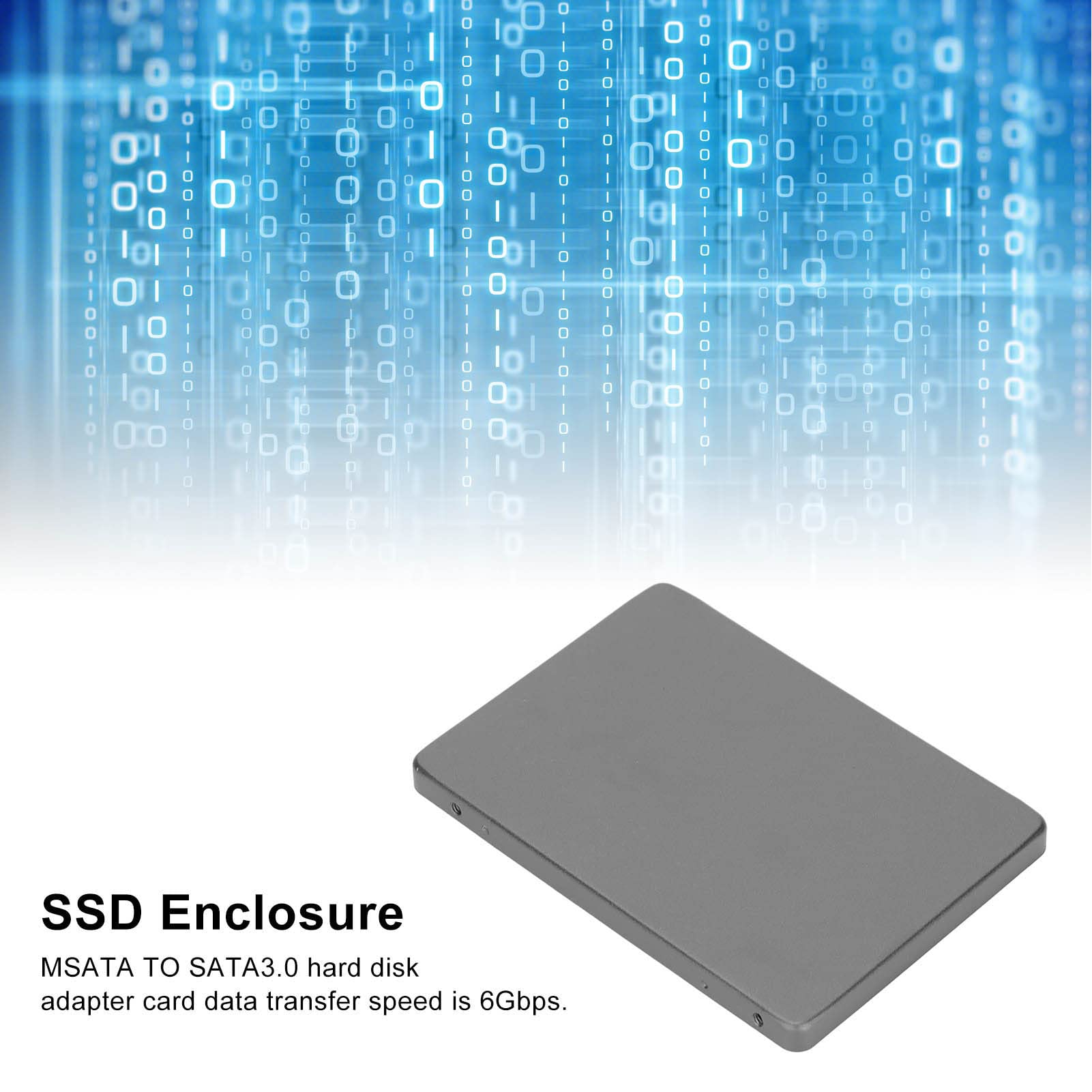 MSATA to SATA3.0 Hard Drive Adapter Card Aluminum Alloy SSD Adapter Enclosure Ultra Thin Stable Durable Lightweight for Office, Home and PC (Gray)