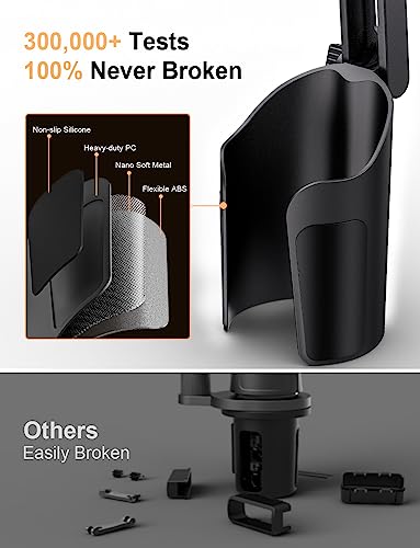 TAZENI Cup Holder Phone Mount for Car Bottle Friendly Cup Phone Holder for Car High Adjustable Cell Phone Cup Holder Expander for Car Easy Install & Sturdy & Durable Fit 4-7‘’ iPhone Android