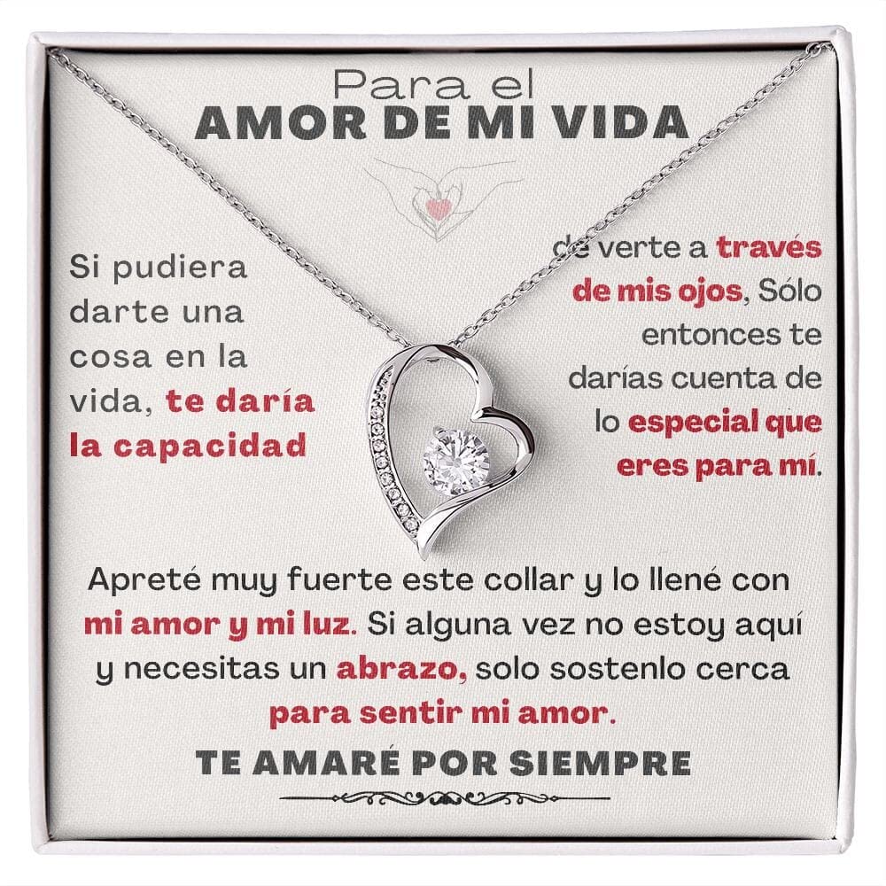 Para el Amor de mi vida - Collar Por siempre amor - forever love Red Acabado en Oro Amarillo de 18 quilates/Cajita Estandard (GRATIS)