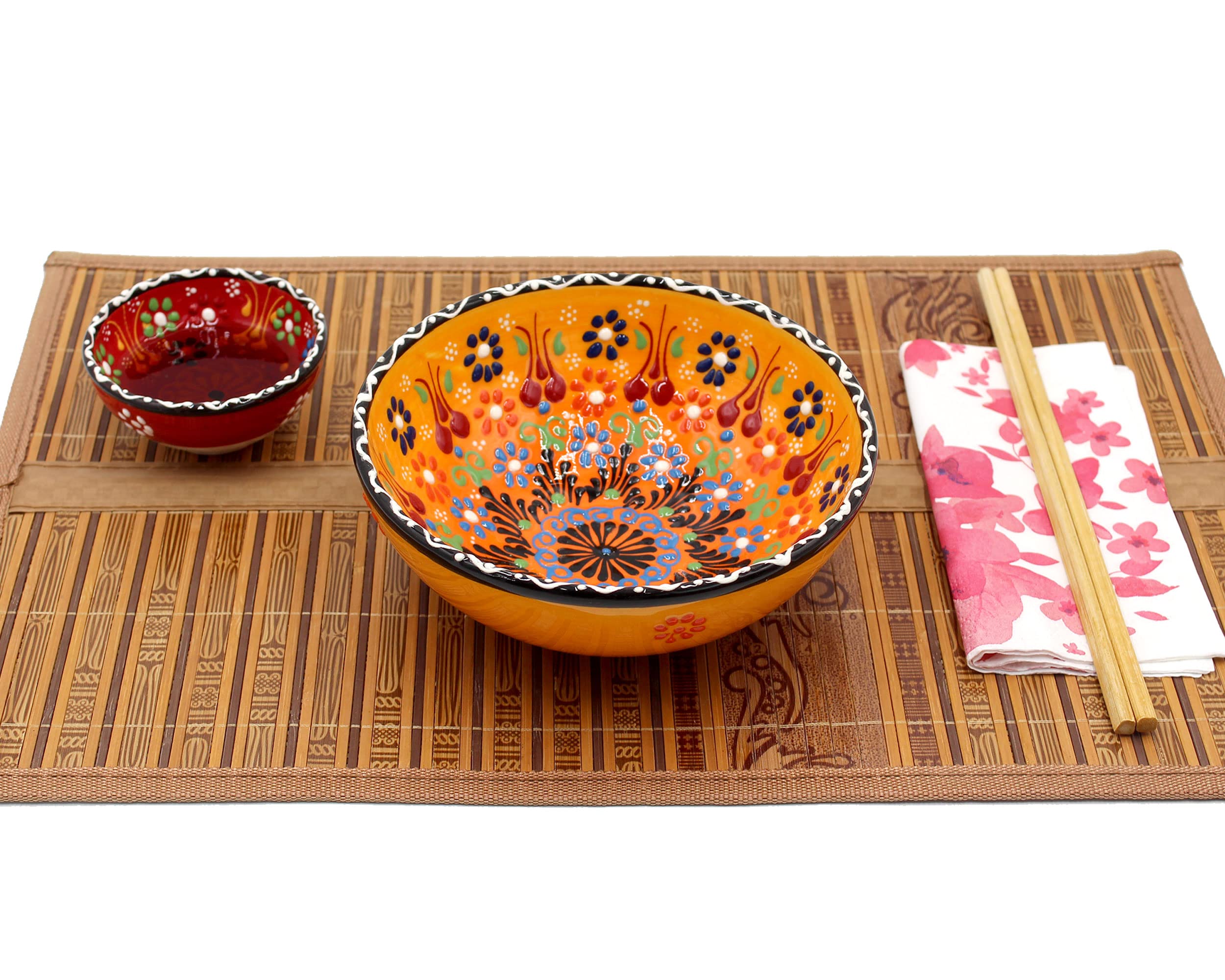Küchengeräte 6.2" inc0 Hand-Painted Decorative Turkish Ceramic Bowl - Handcrafted Serving Bowl For Snacks Salad Noodle Cereal Rice Soup Pasta Serving - Best Gift Set