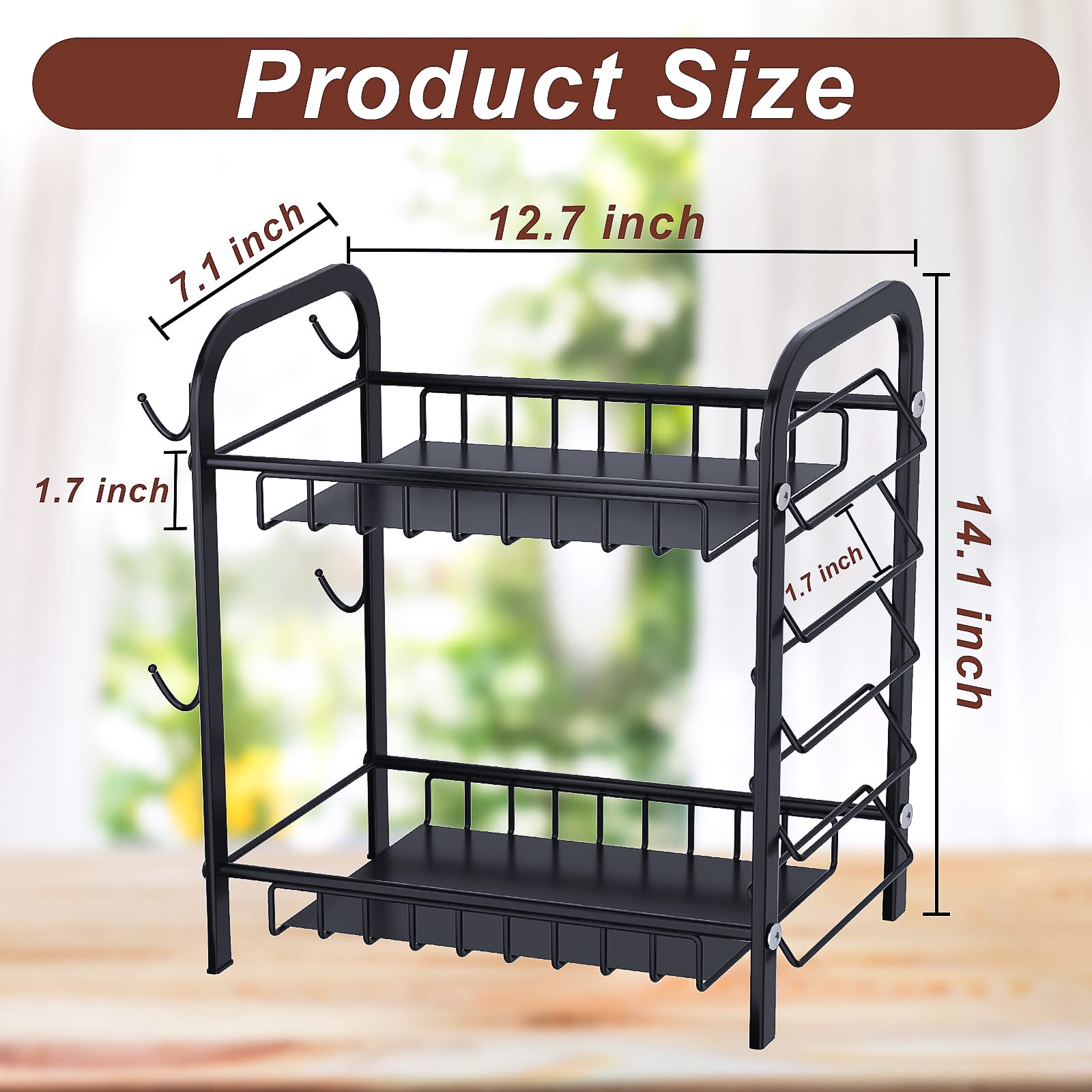 Kecio K Cup Holder, Large Capacity Coffee Pod Holder Coffee Bar Accessories and Cup Storage Organizer, Metal Coffee Station Organizer Save Space for Home, Kitchen, Office, Countertop (Capacity of 15)