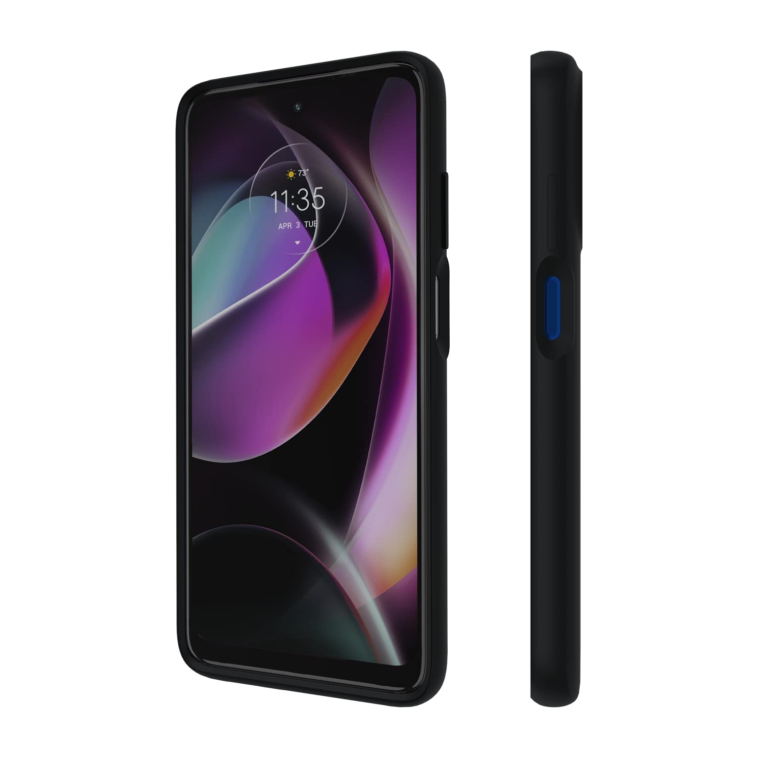 Motorola Moto G 5G (2022) Protective Case (Black) + 9H Glass Screen Protector + TurboPower 20W Charger and 3.3ft USB-C Cable