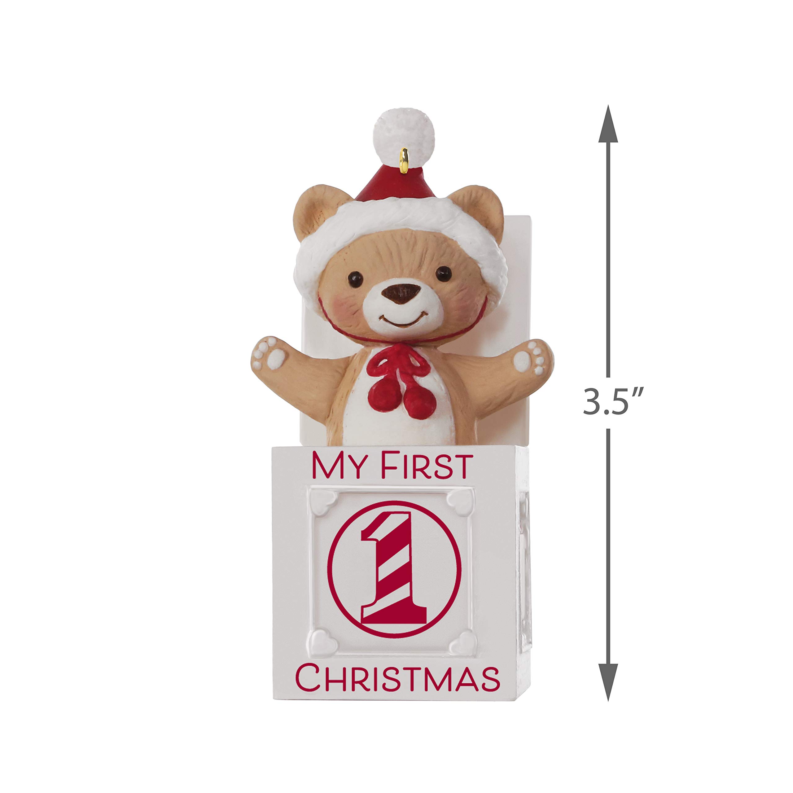 Hallmark Keepsake 2019 Year Dated Baby My First Christmas Jack-in-The-Box Bear Ornament,