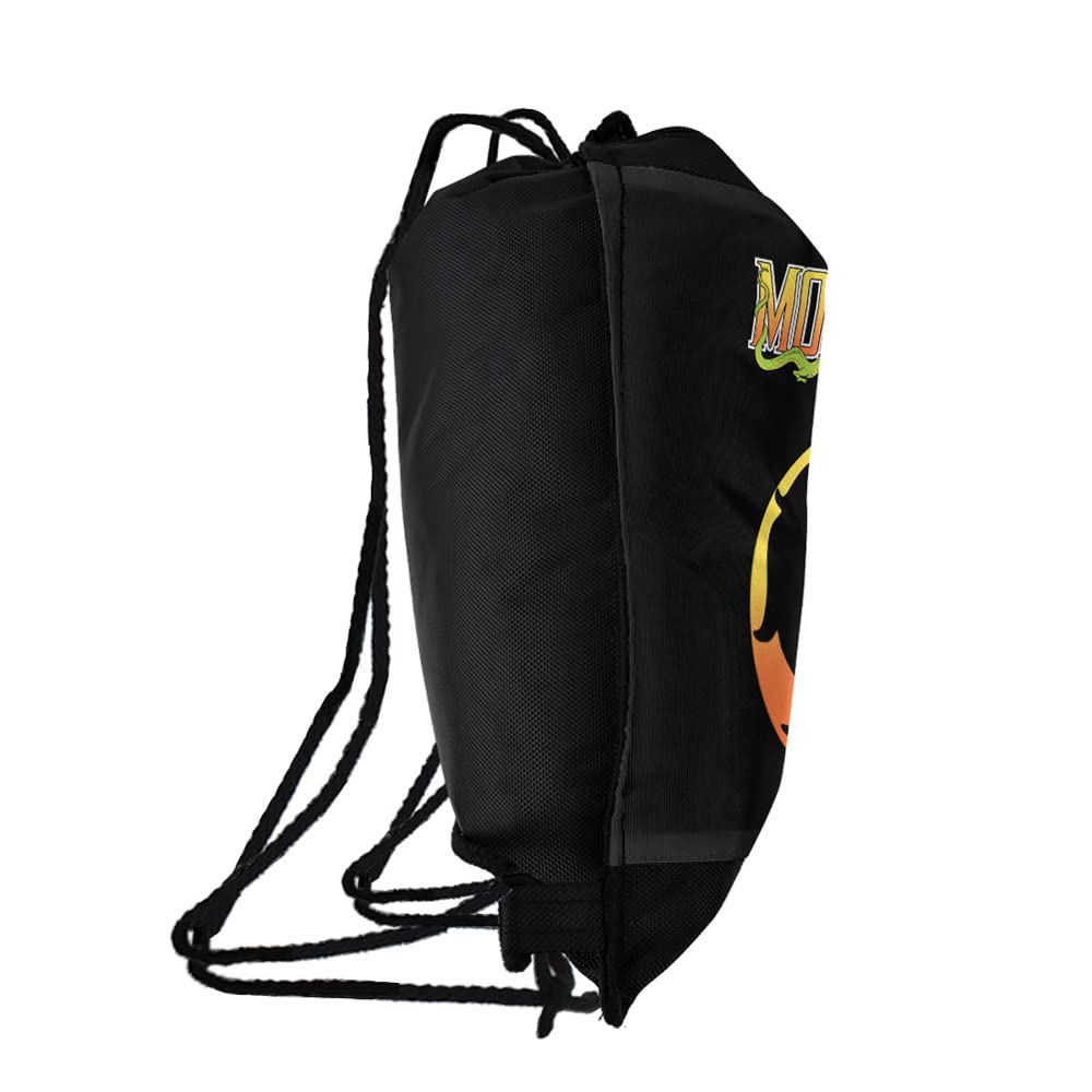 LOGOVISION Mortal Kombat Klassic Logo Drawstring Backpack Sports Bag Sackpack 17" x 13", Perfect for Gym, Yoga or Practice