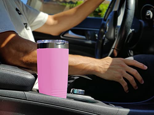 LaserGram 20oz Vacuum Insulated Tumbler Mug, LOVE, Personalized Engraving Included (Light Purple)