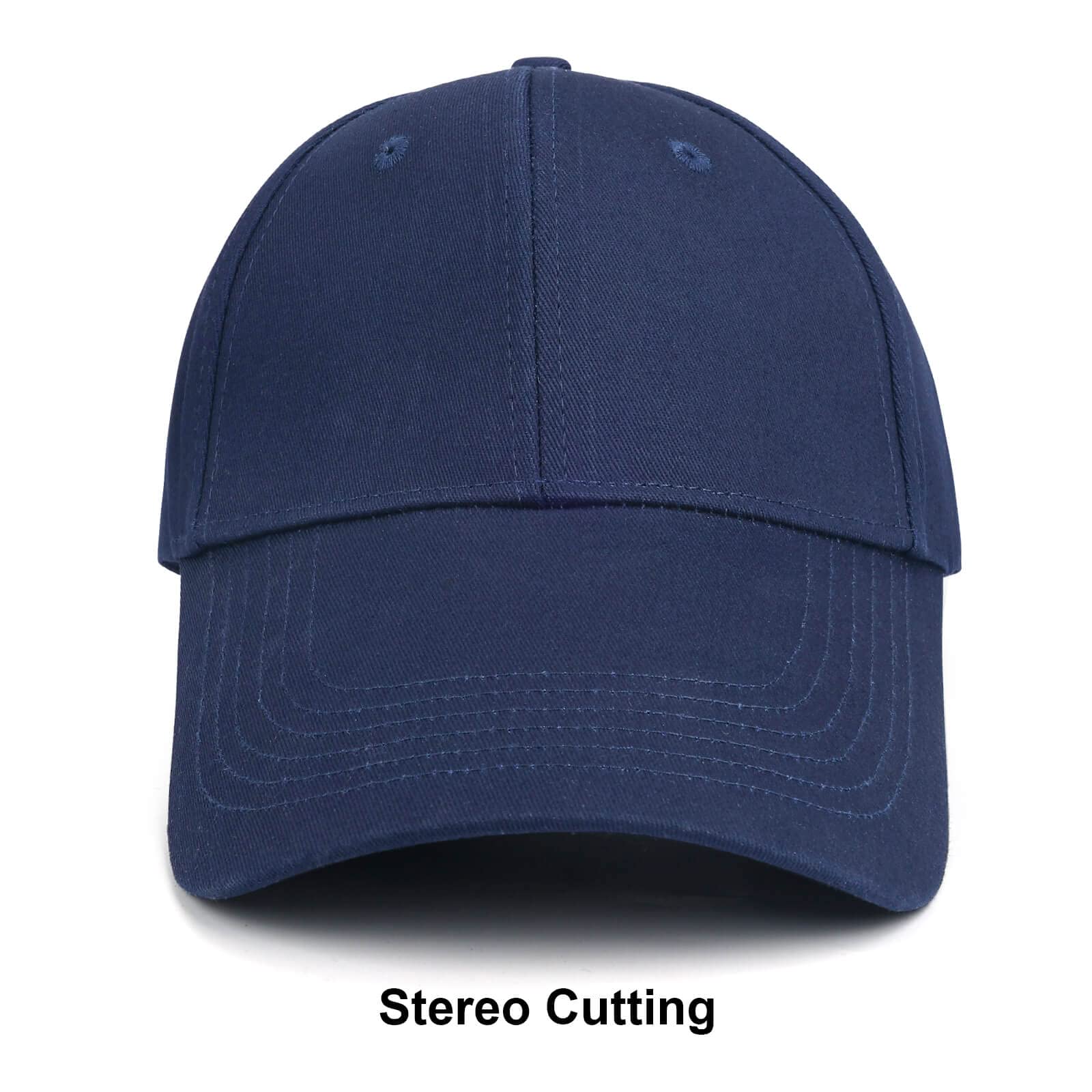 Long Bill Cap for Men Women 4.3" Extra Long Baseball Cap, Cotton Long Visor Hat Adjustable Outdoor Long Brim Fishing Sun Hat (Navy)