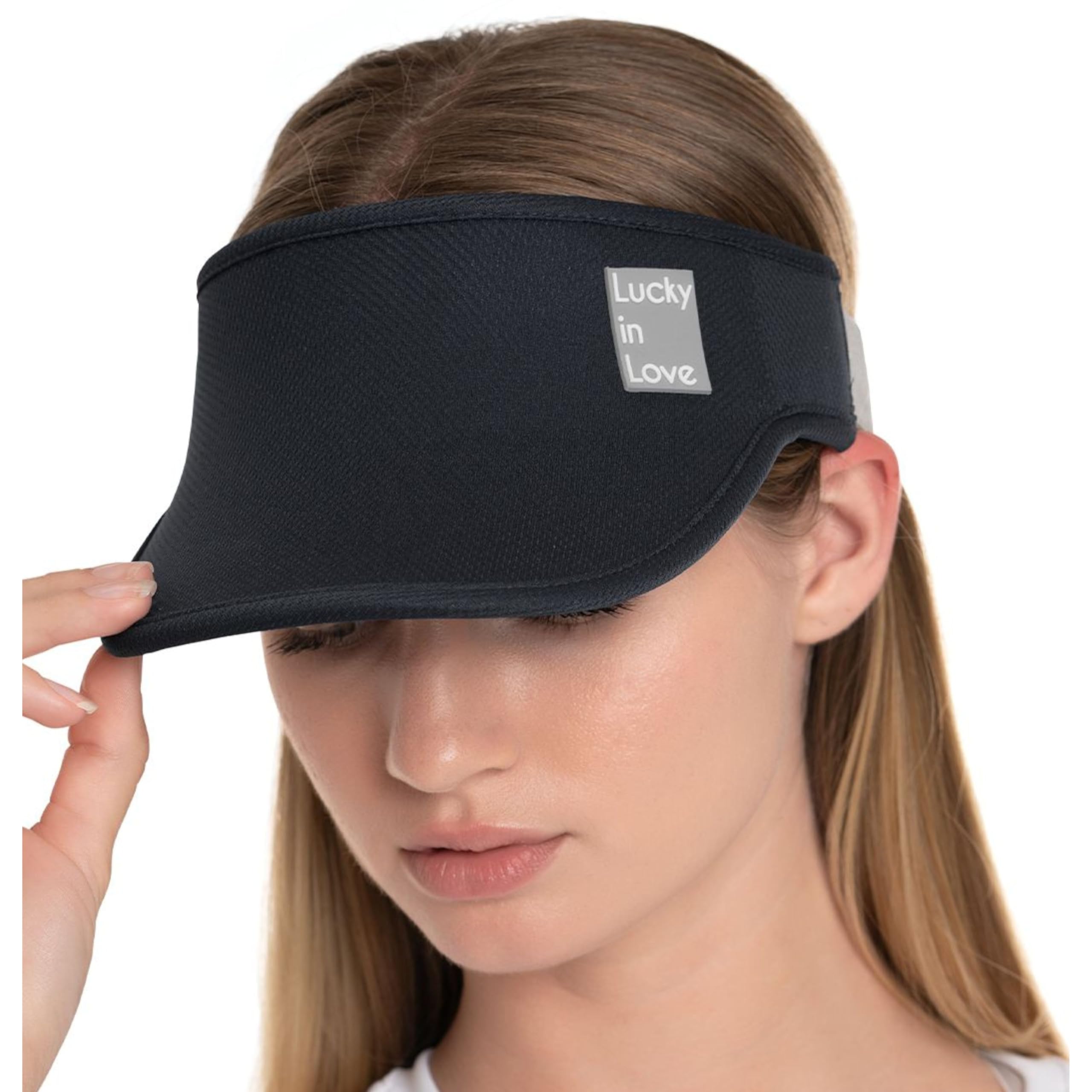 Lucky In Love Lucky Logo Stretch Visor (Black)