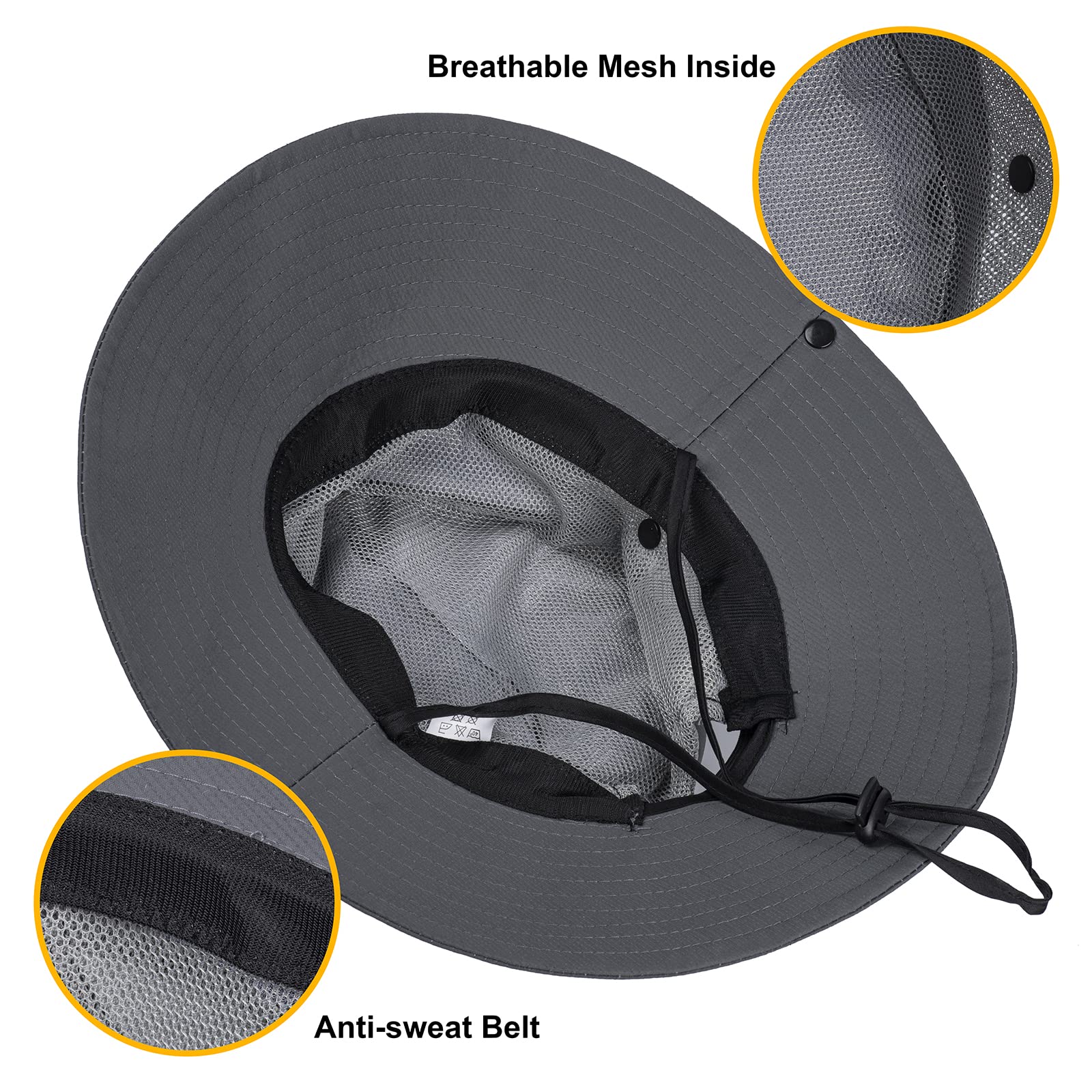 Lesgrod Ponytail Sun Hat for Women UV Protection Foldable Mesh Wide Brim Beach Fishing Hat (Pure Beige)