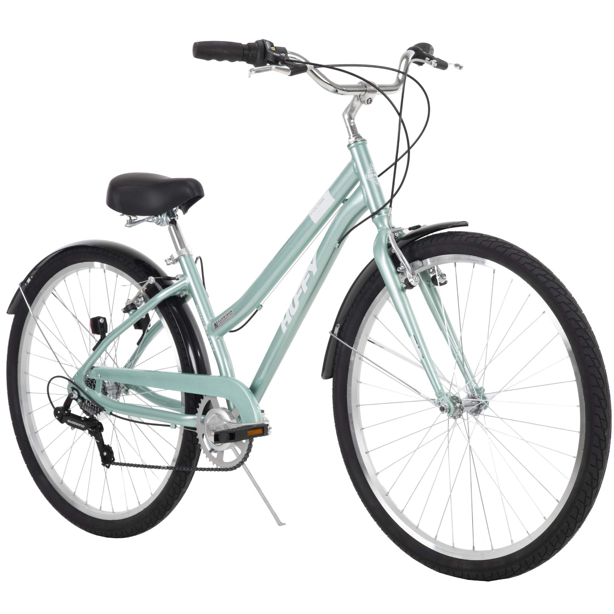 Huffy Hyde Park Womens Comfort Bike, 7 Speed, 27.5 Inch Wheels, Gloss Mint