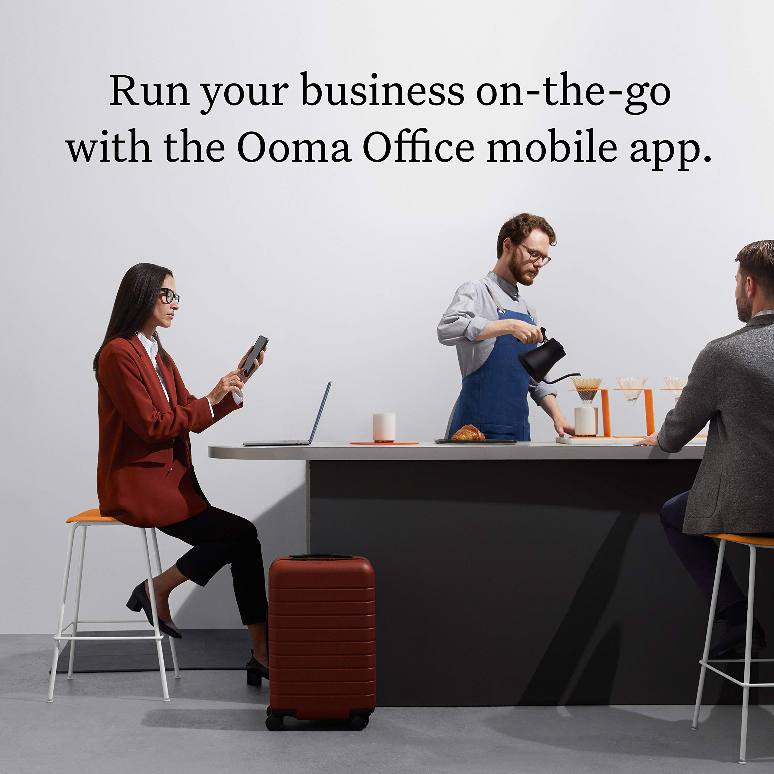 Ooma Office DP1-O Business Desk Phone –Connects wirelessly to Ooma Office base station. Works with Ooma Office cloud-based VoIP phone service for small business, Black.