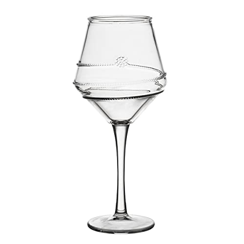 Juliska Amalia Acrylic Wine Glass, Acrylic Glass - Unbreakable, Clear Acrylic, Embossed Drinking Glass