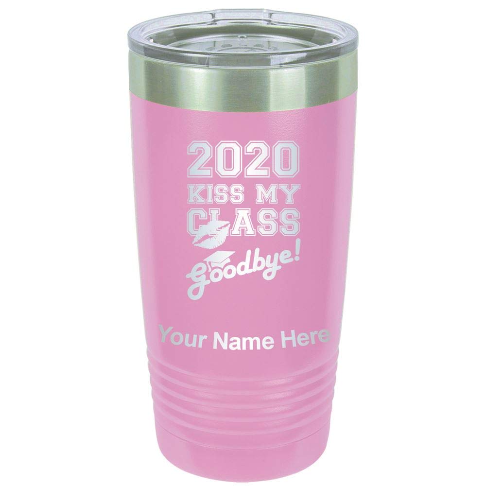LaserGram 20oz Vacuum Insulated Tumbler Mug, Kiss My Class Goodbye 2023, 2024, 2025, 2026, 2027, Personalized Engraving Included (Light Purple)
