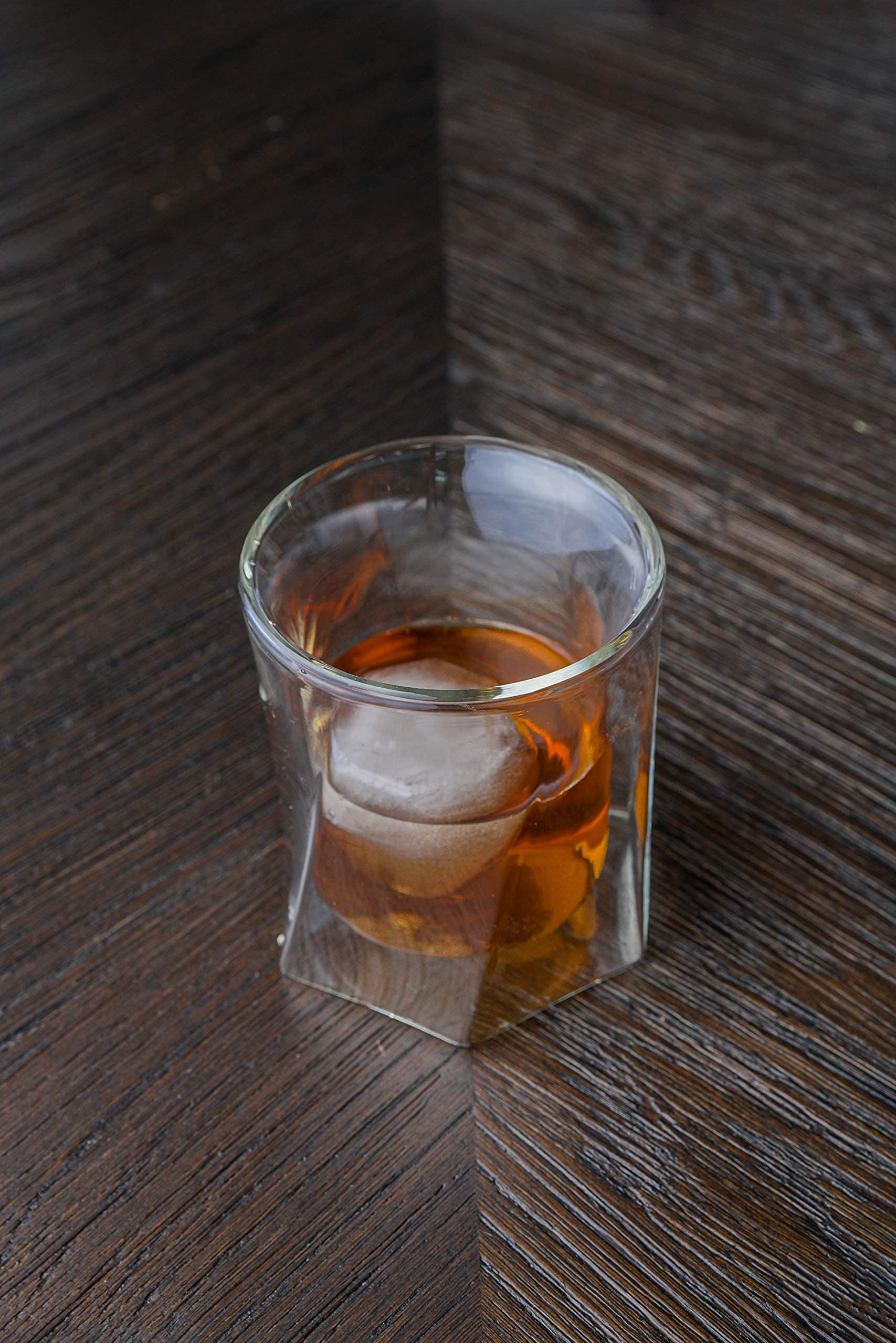LEMONSODA Double Wall Whiskey Glasses - Insulated Clear Cup Design - Set of 4-300 ml - Premium Whiskey Glasses for Scotch, Single Malt, Whiskey, Bourbon, Rye - Old Fashioned Glass